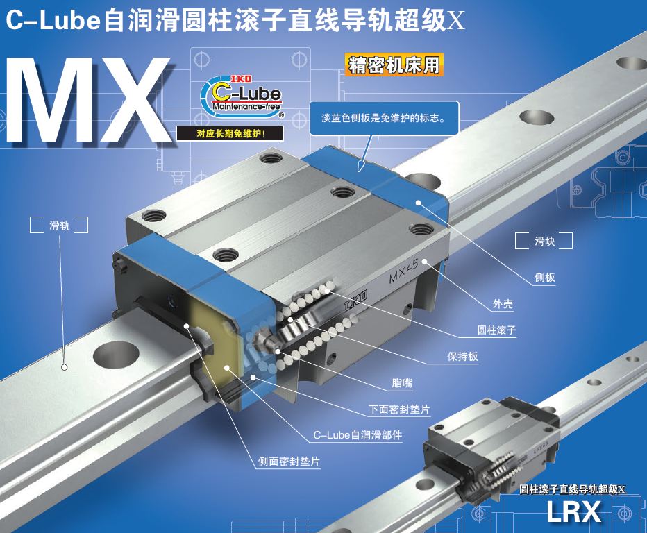 IKO|圆柱滚子直线导轨超级X